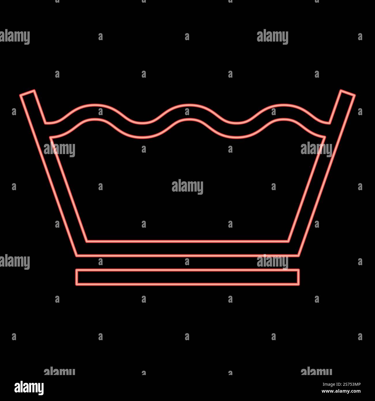 Neon delicate wash Clothes care symbols Washing concept Laundry sign ...