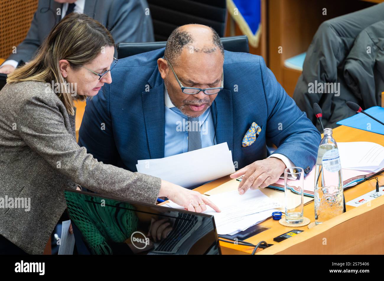 Bertin Mampaka Mankamba (MR) chairman and president of the plenary ...