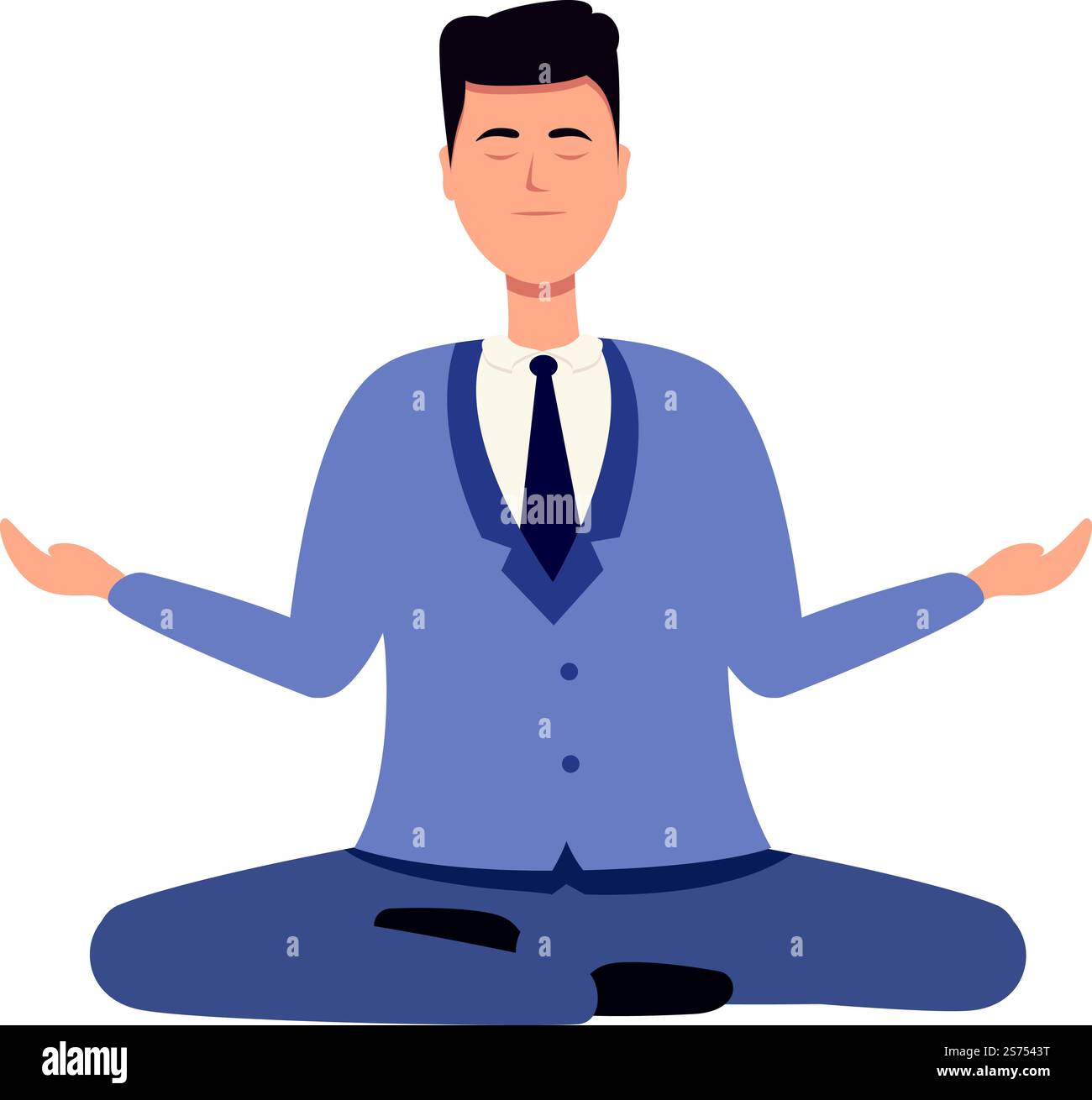 Manager meditation icon cartoon vector. Skills therapy. Patient coping ...