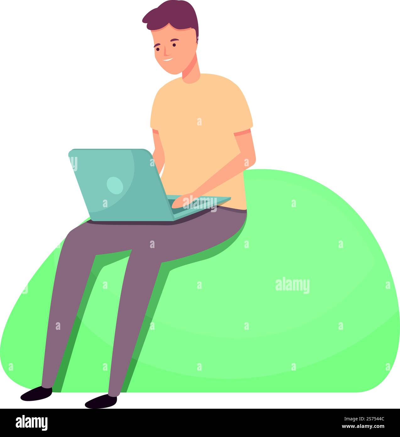 Remote work icon cartoon vector. Online education. Smart social. Remote ...