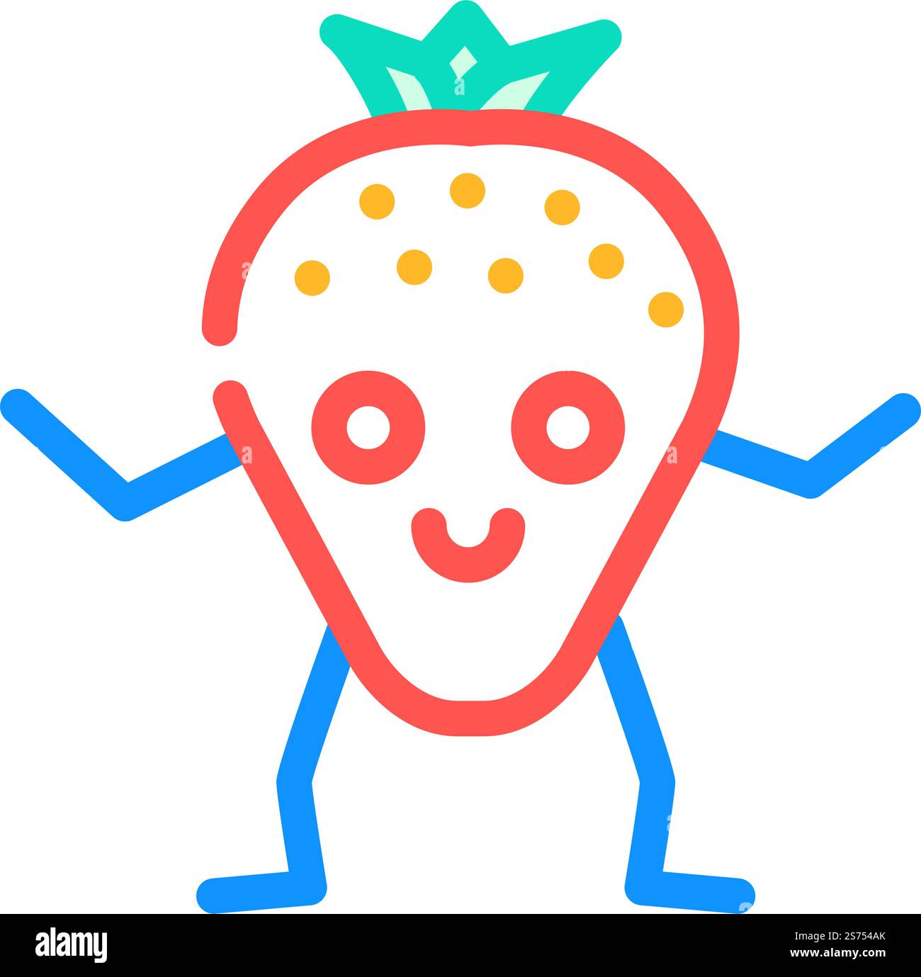 strawberry berry character color icon vector. strawberry berry ...