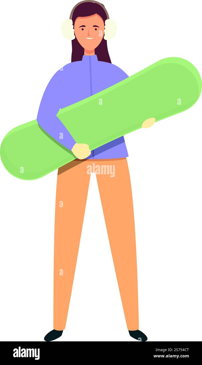 Girl snowboarding icon cartoon vector. Sport extreme. Snow child. Girl ...