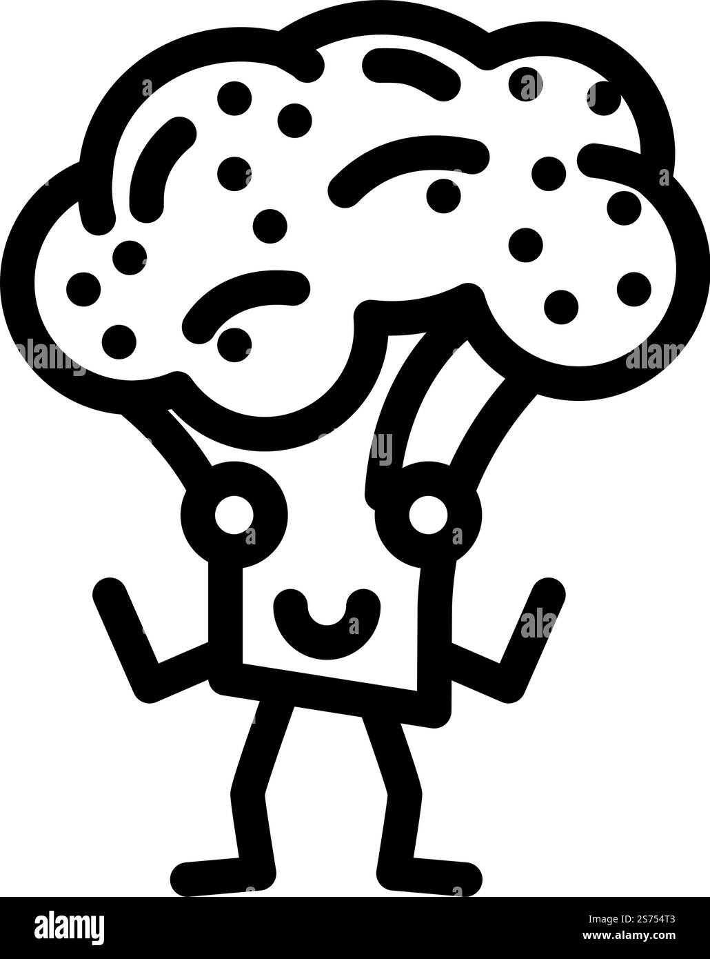 broccoli character line icon vector. broccoli character sign. isolated ...