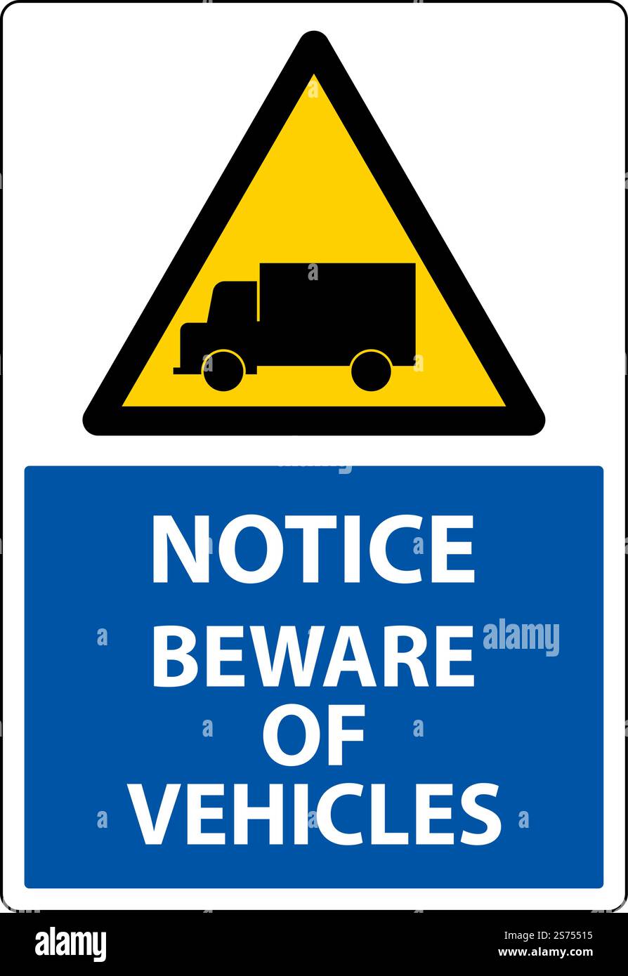 Warning sign beware construction vehicles hi-res stock photography and ...