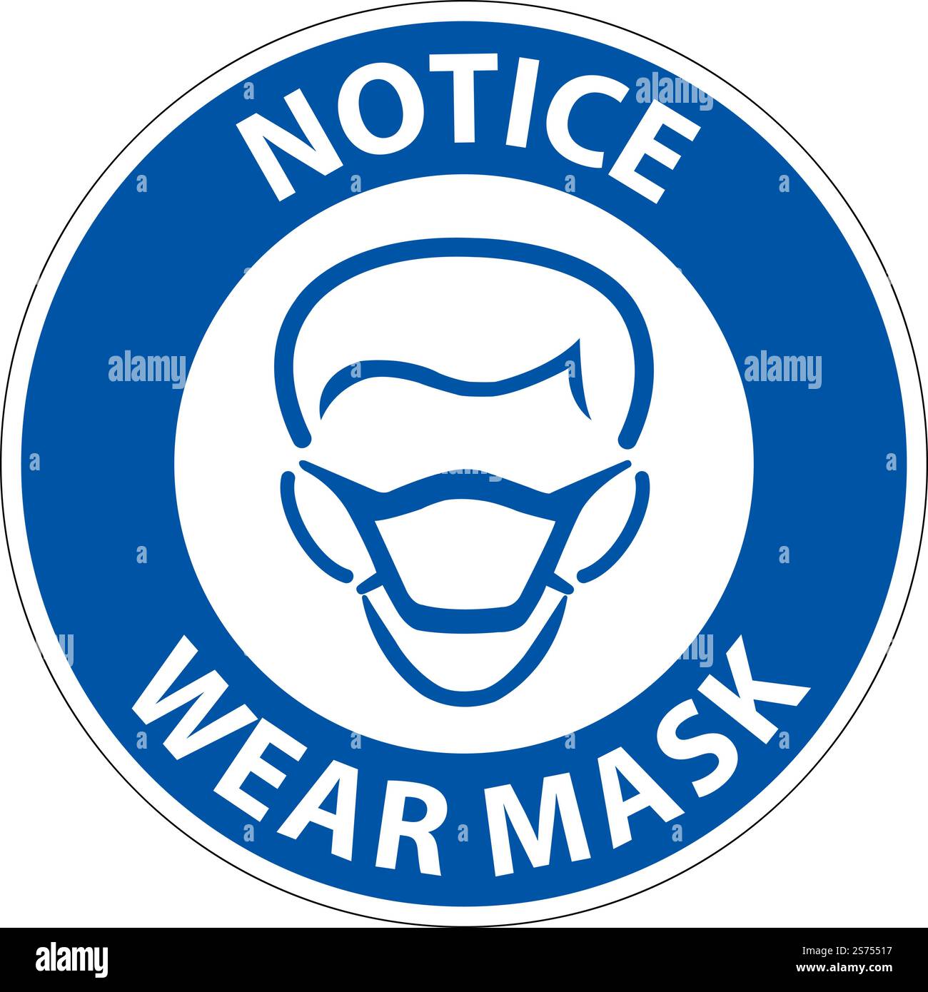Notice Wear Mask Sign On White Background Stock Vector Image & Art - Alamy