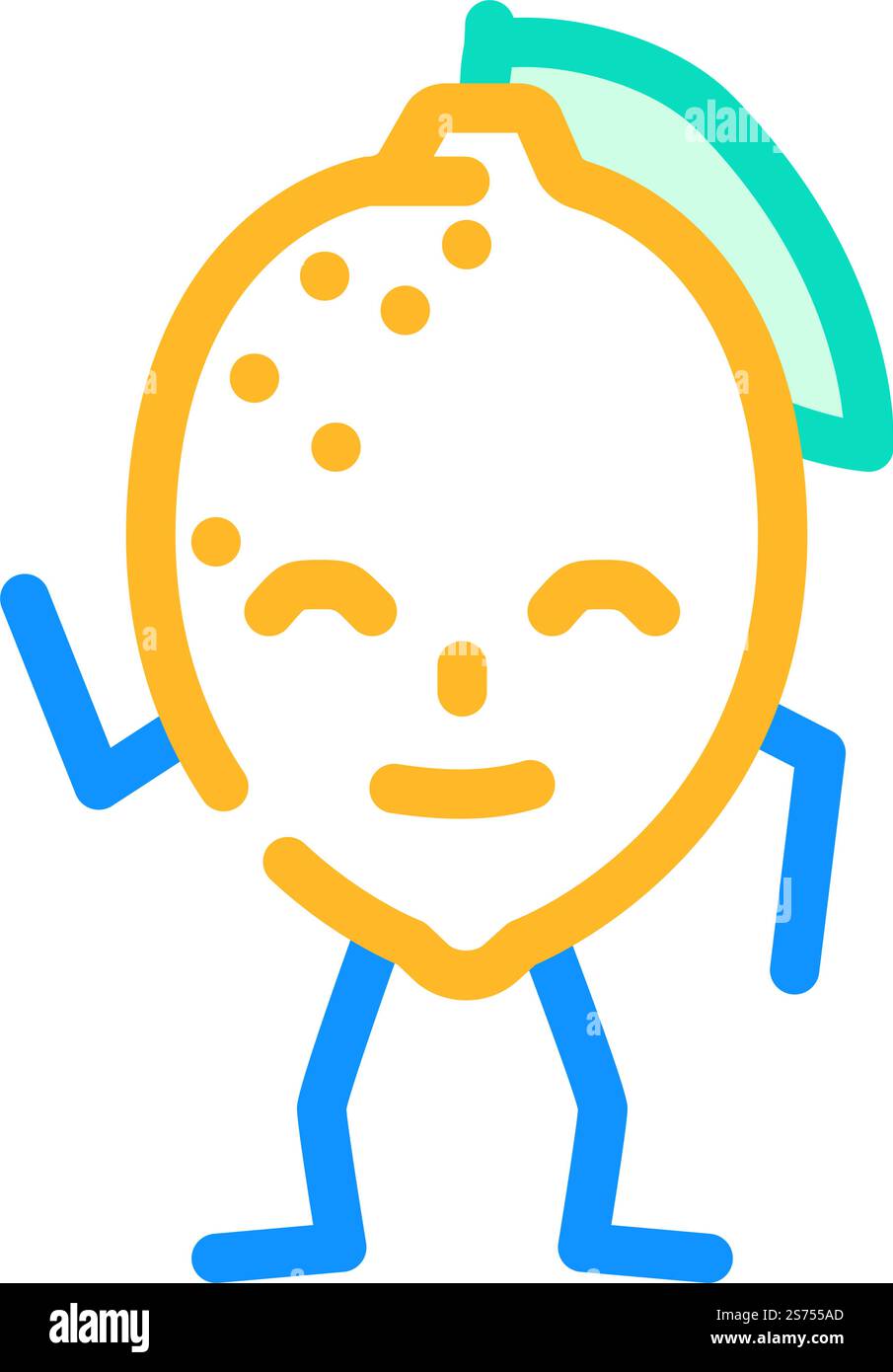 lemon fruit character color icon vector. lemon fruit character sign ...