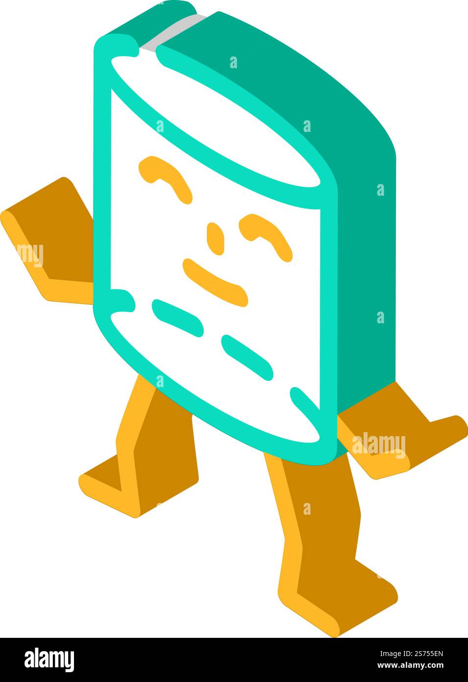 cylinder geometric shape character isometric icon vector. cylinder ...