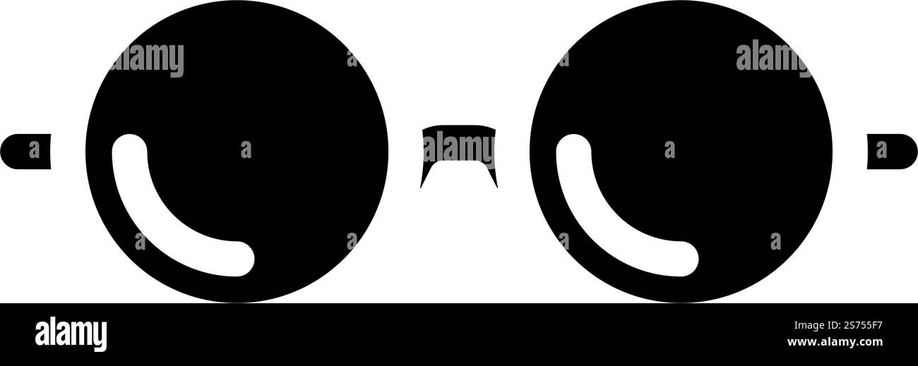 round glasses optical glyph icon vector. round glasses optical sign ...