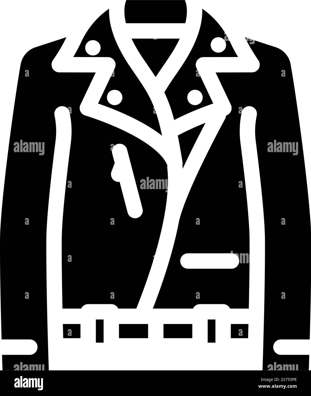 leather jacket outerwear female glyph icon vector. leather jacket ...