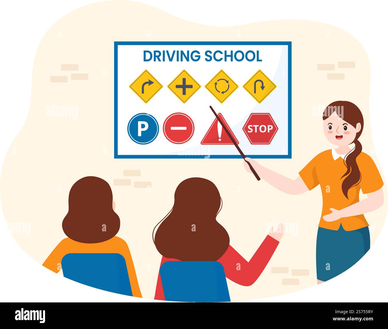 Driving School with Education Process of Car Training and Learning to ...
