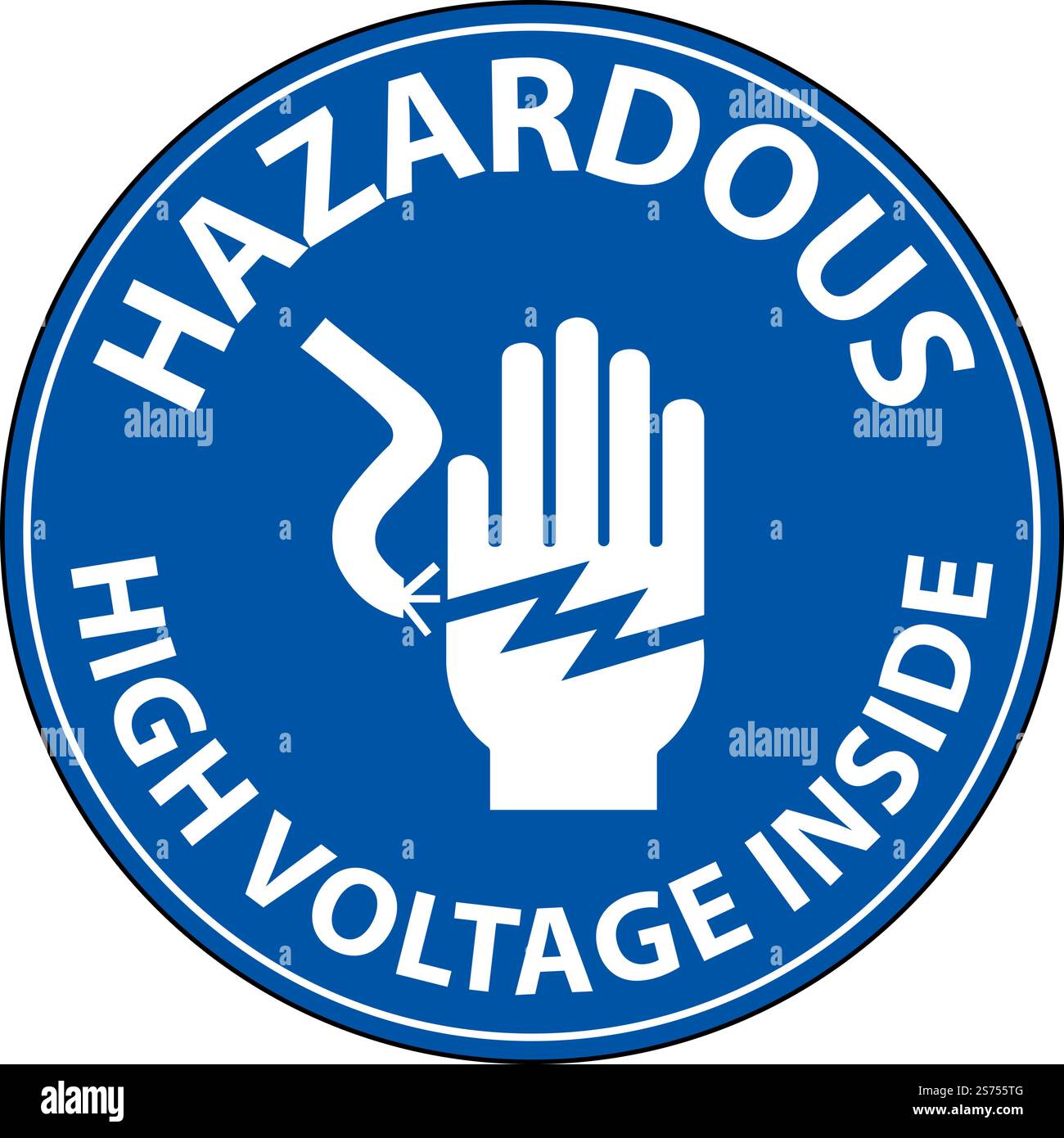 Hazardous High Voltage Inside Sign On White Background Stock Vector ...