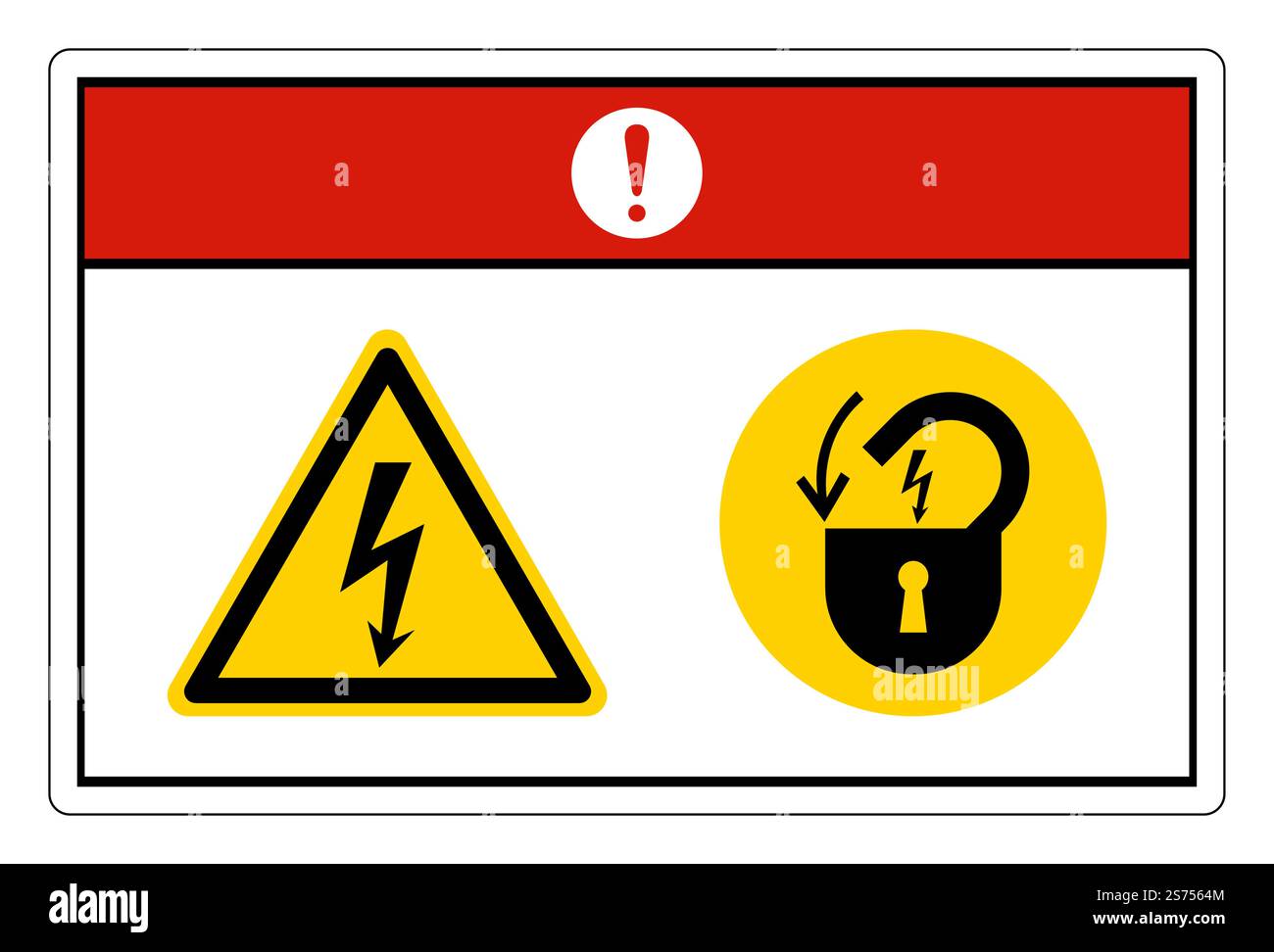 Danger Hazardous Voltage Lock Out Electrical Power Symbol Sign On White ...