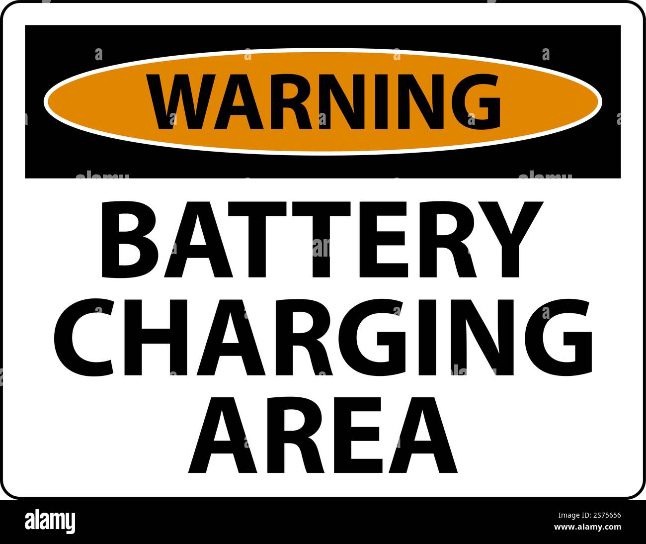Warning Battery Charging Area Sign On White Background Stock Vector ...