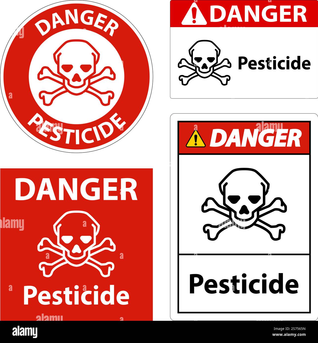 Danger Pesticide Symbol Sign On White Background Stock Vector Image ...