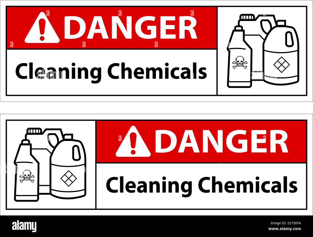 Danger Sign Cleaning Chemicals Sign On White Background Stock Vector ...