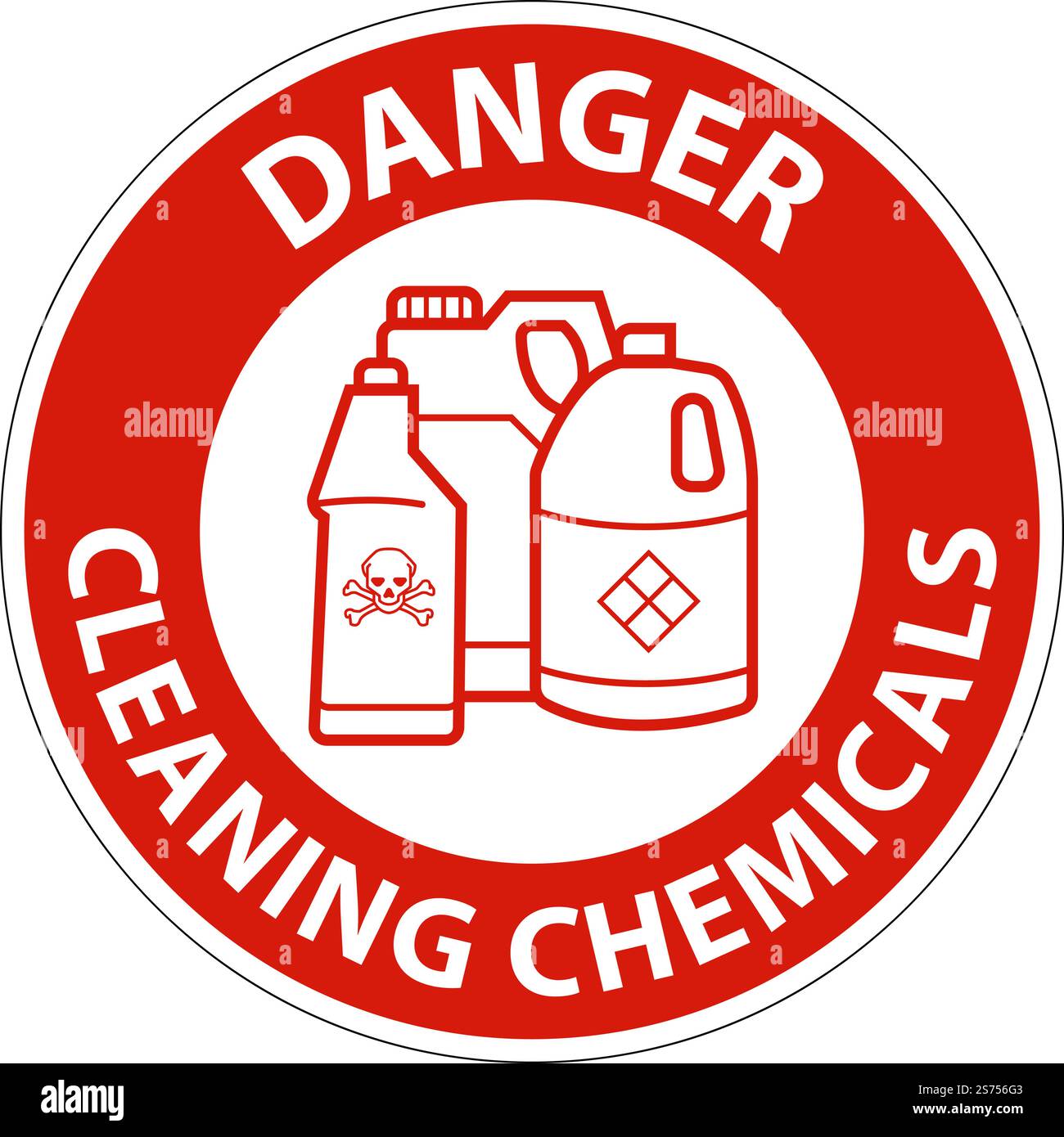 Danger Sign Cleaning Chemicals Sign On White Background Stock Vector ...