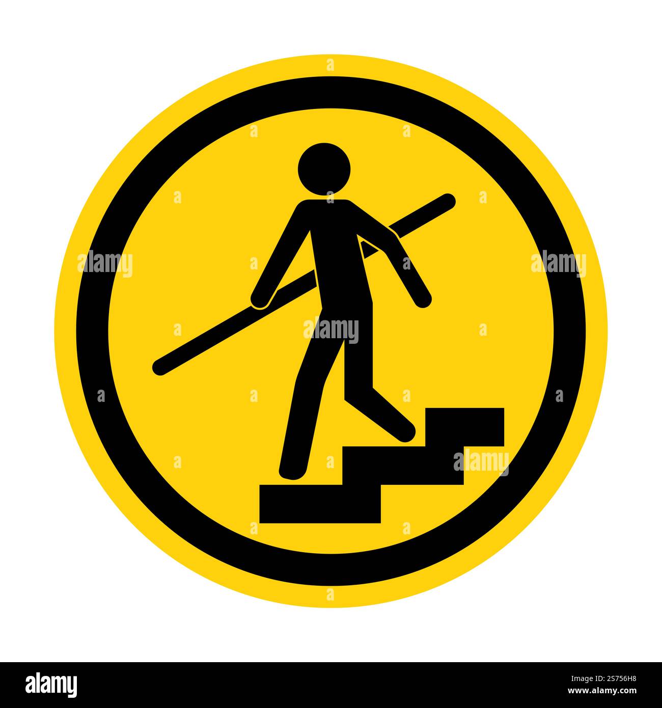 Avoid A Fall Use Handrails Sign Stock Vector Image & Art - Alamy
