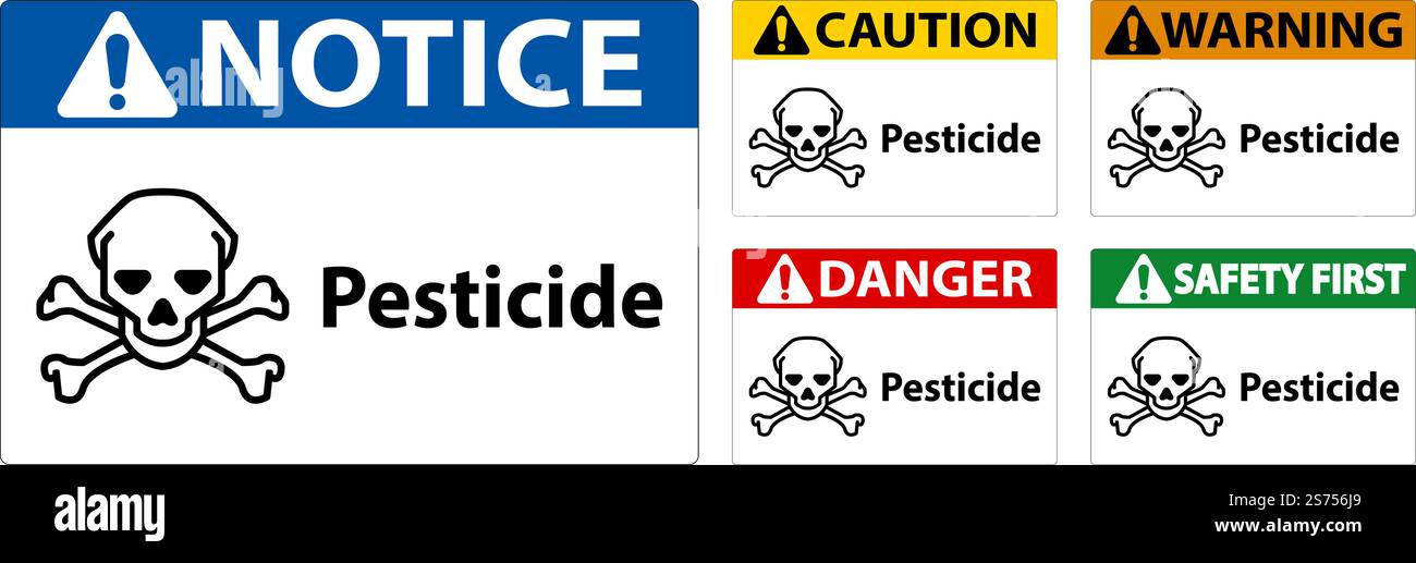 Warning Pesticide Symbol Sign On White Background Stock Vector Image ...