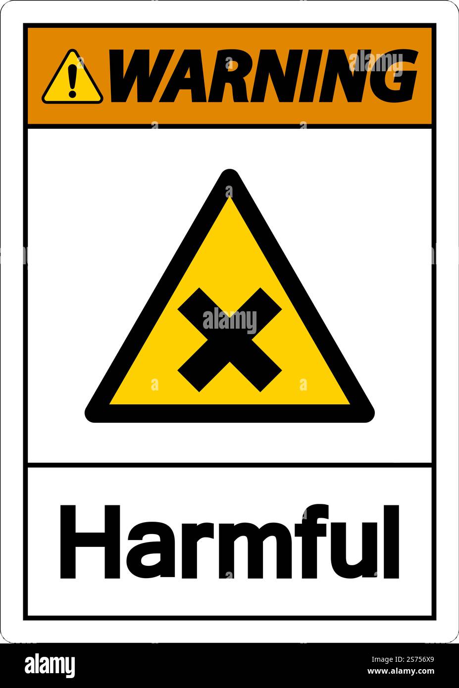 Harmful Warning Sign On White Background Stock Vector Image & Art - Alamy