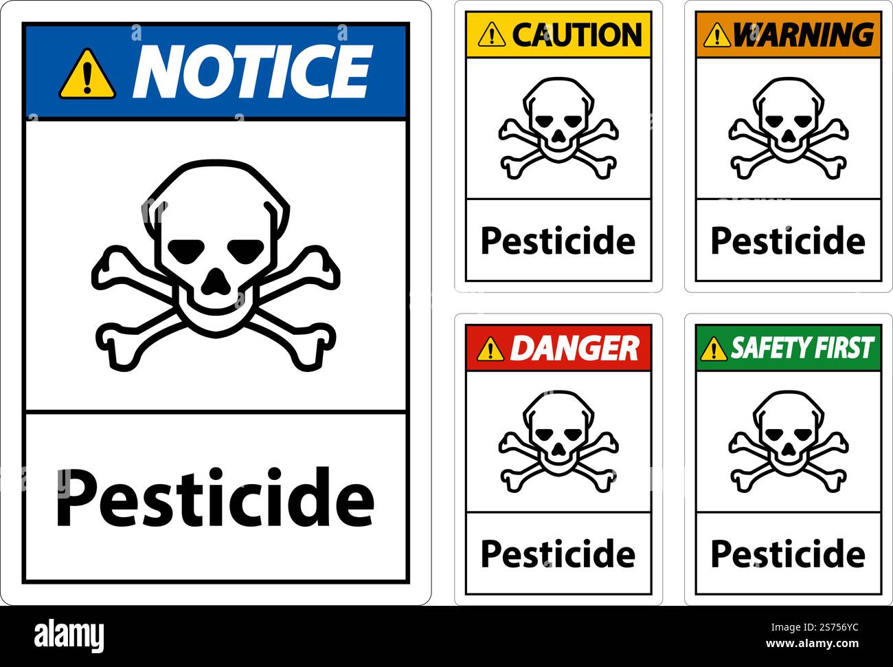 Warning Pesticide Symbol Sign On White Background Stock Vector Image ...