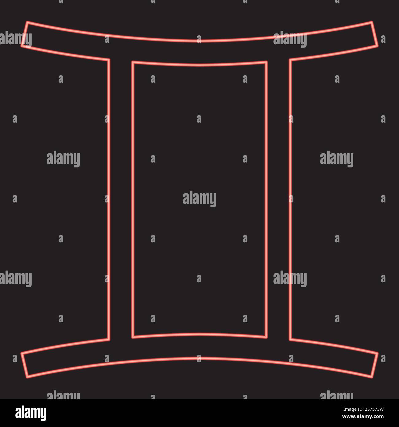 Neon twin symbol red color vector illustration image flat style light ...