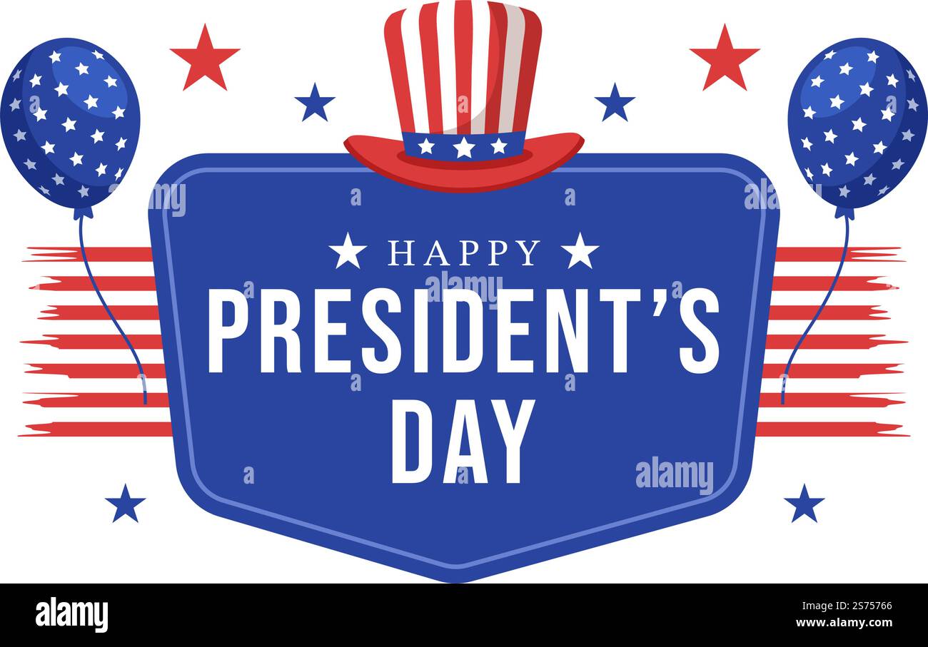 Happy Presidents Day with Stars and USA Flag for the President of ...
