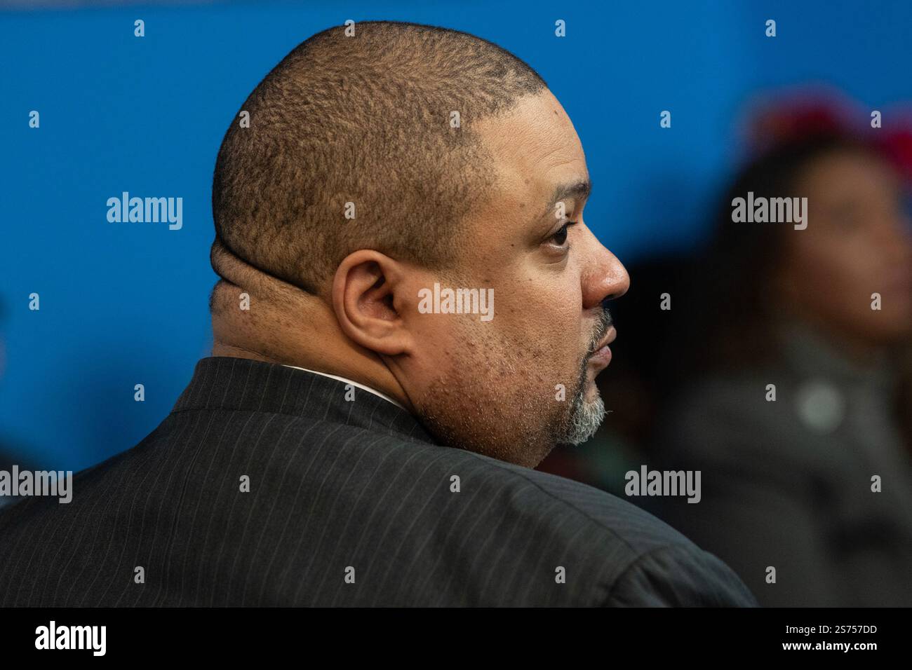 New York, USA. 18th Jan, 2025. Manhattan district Attorney Alvin Bragg ...
