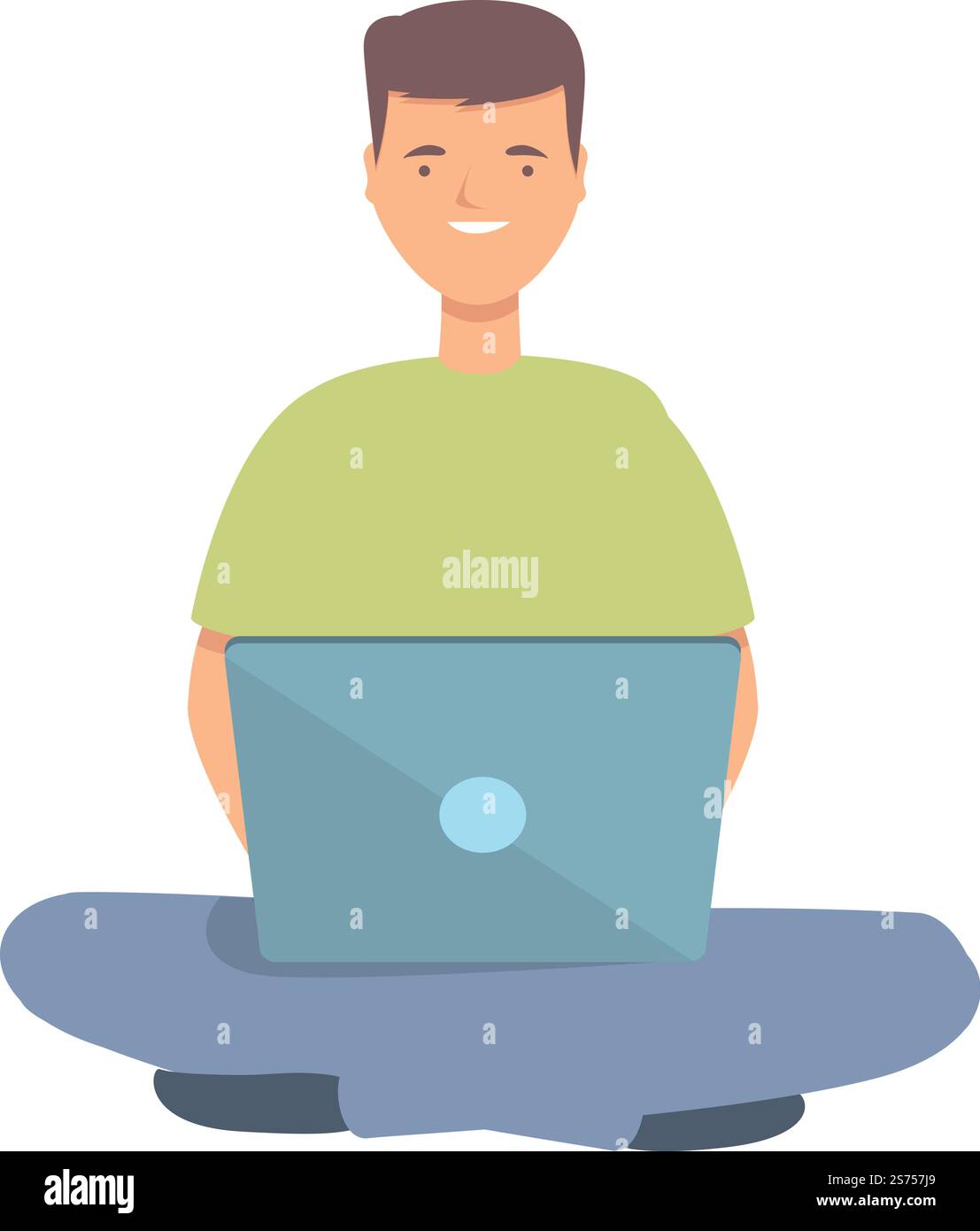 Freelancer laptop icon cartoon vector. Work online. Virtual internet ...