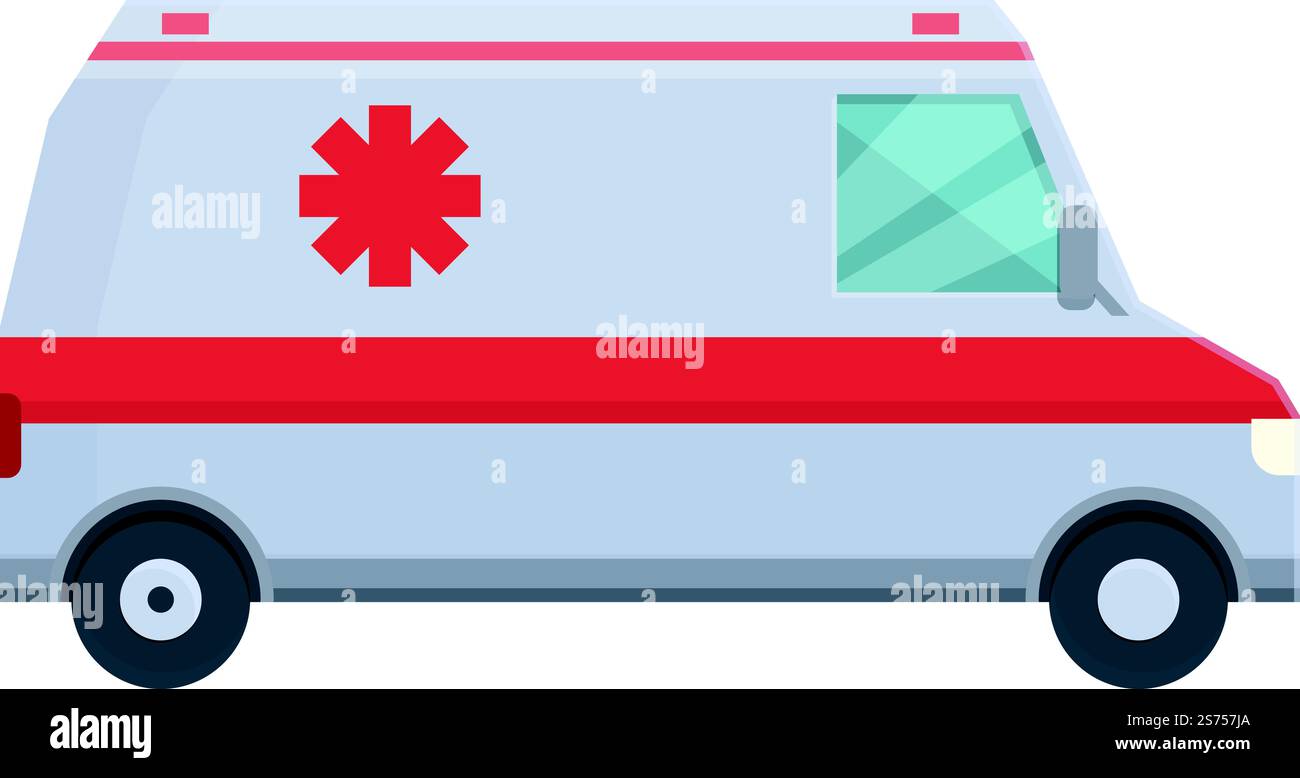Old ambulance icon cartoon vector. Car vehicle. Accident medical. Old ...