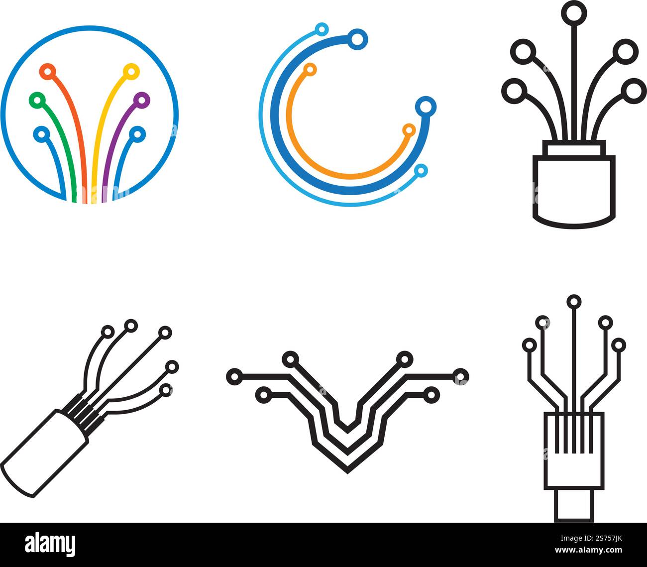 Viber optic cable icon vector flat design template Stock Vector Image ...