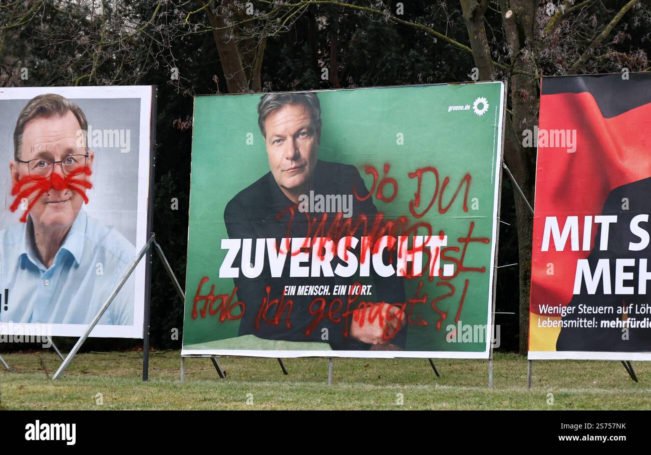 Wahlplakate 18.01.2025, Erfurt, Wahlplakate zur Bundestagswahl / Wahl ...