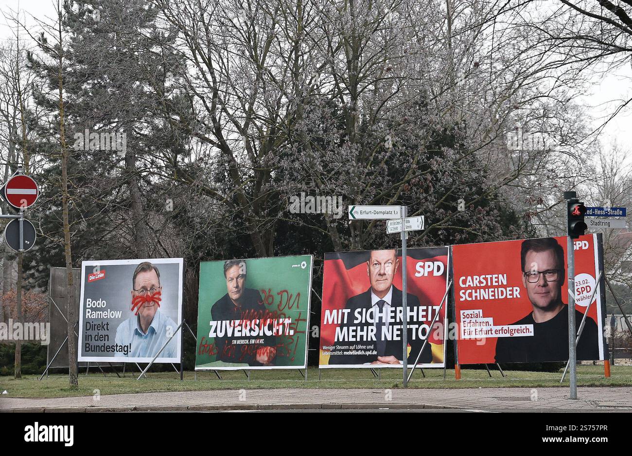 Wahlplakate 18.01.2025, Erfurt, Wahlplakate zur Bundestagswahl / Wahl ...
