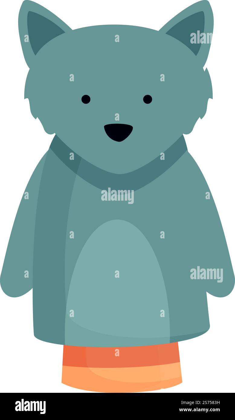 Wolf puppet icon cartoon vector. Show stage. Sock animal. Wolf puppet icon cartoon vector. Show ...