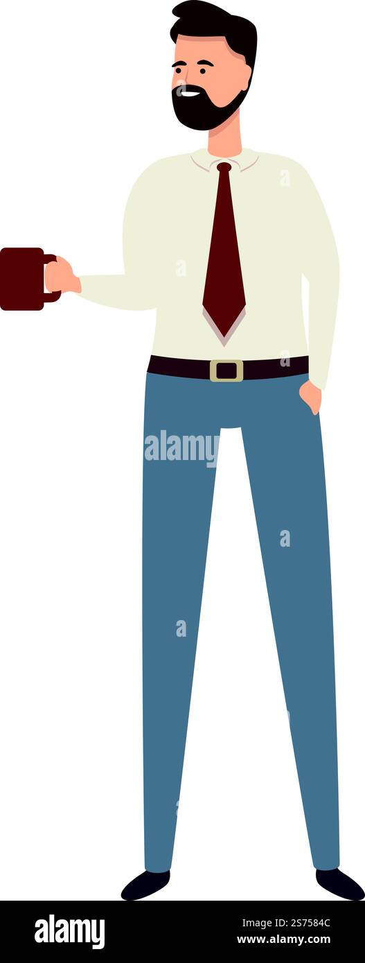 Team tea time icon cartoon vector. Commercial manager. Office marketing ...
