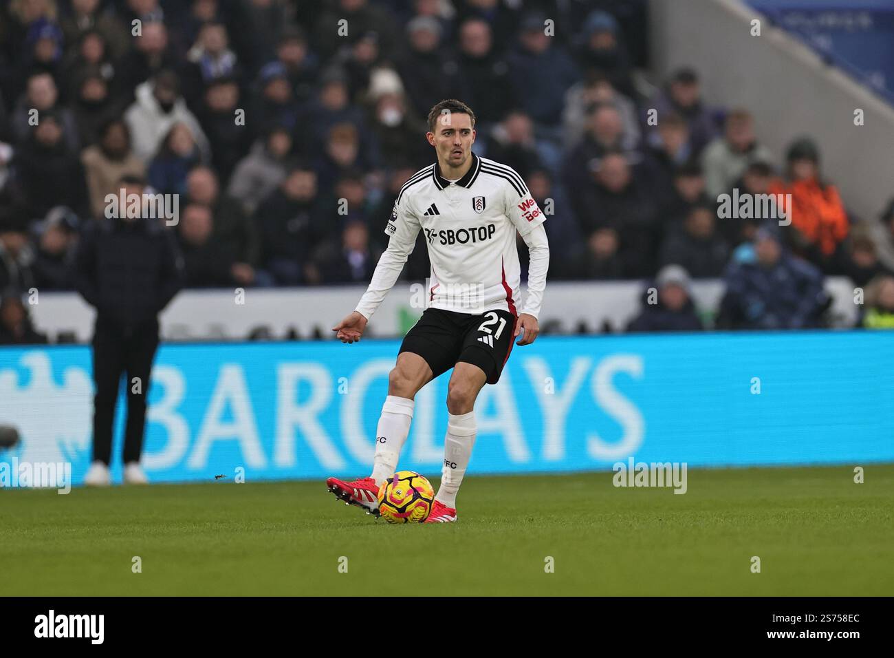 Leicester, UK. 18th Jan, 2025. Timothy Castagne of Fulham during the ...