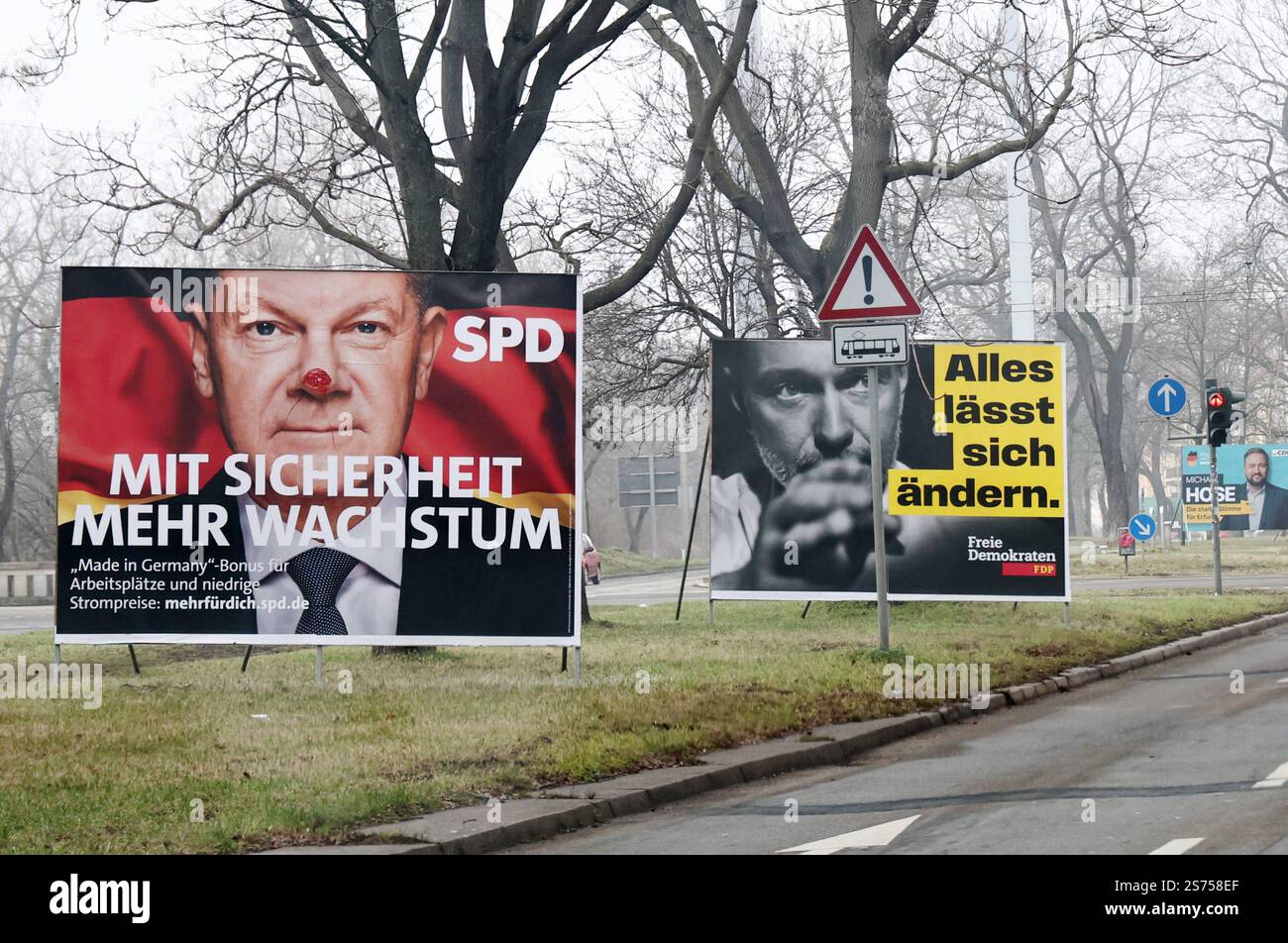 Wahlplakate 18.01.2025, Erfurt, Wahlplakate zur Bundestagswahl / Wahl ...