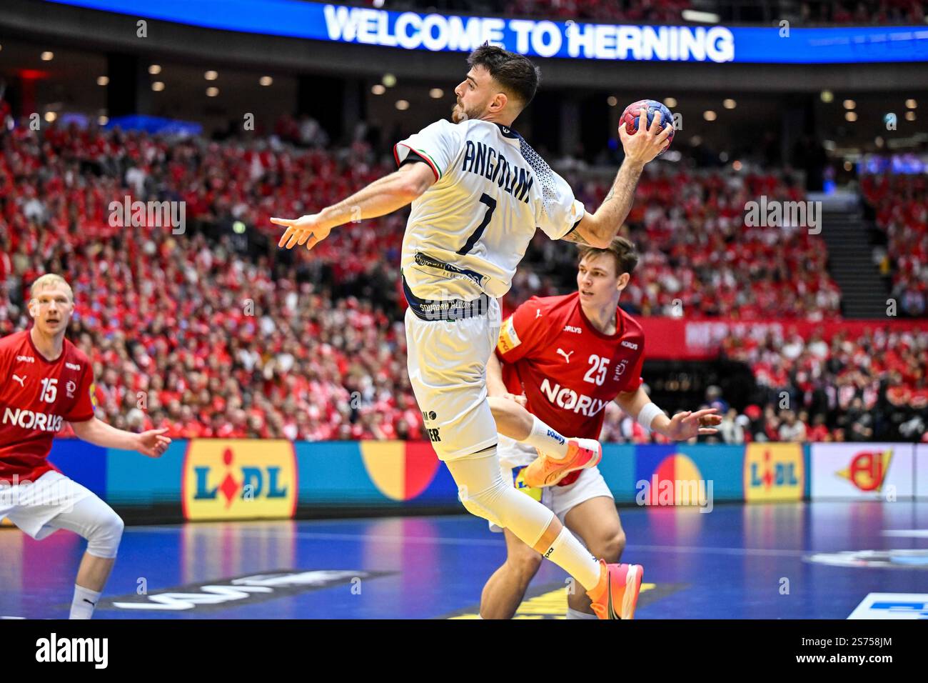 Herning, Denmark. 18th Jan, 2025. Filippo Angiolini of Italy ...