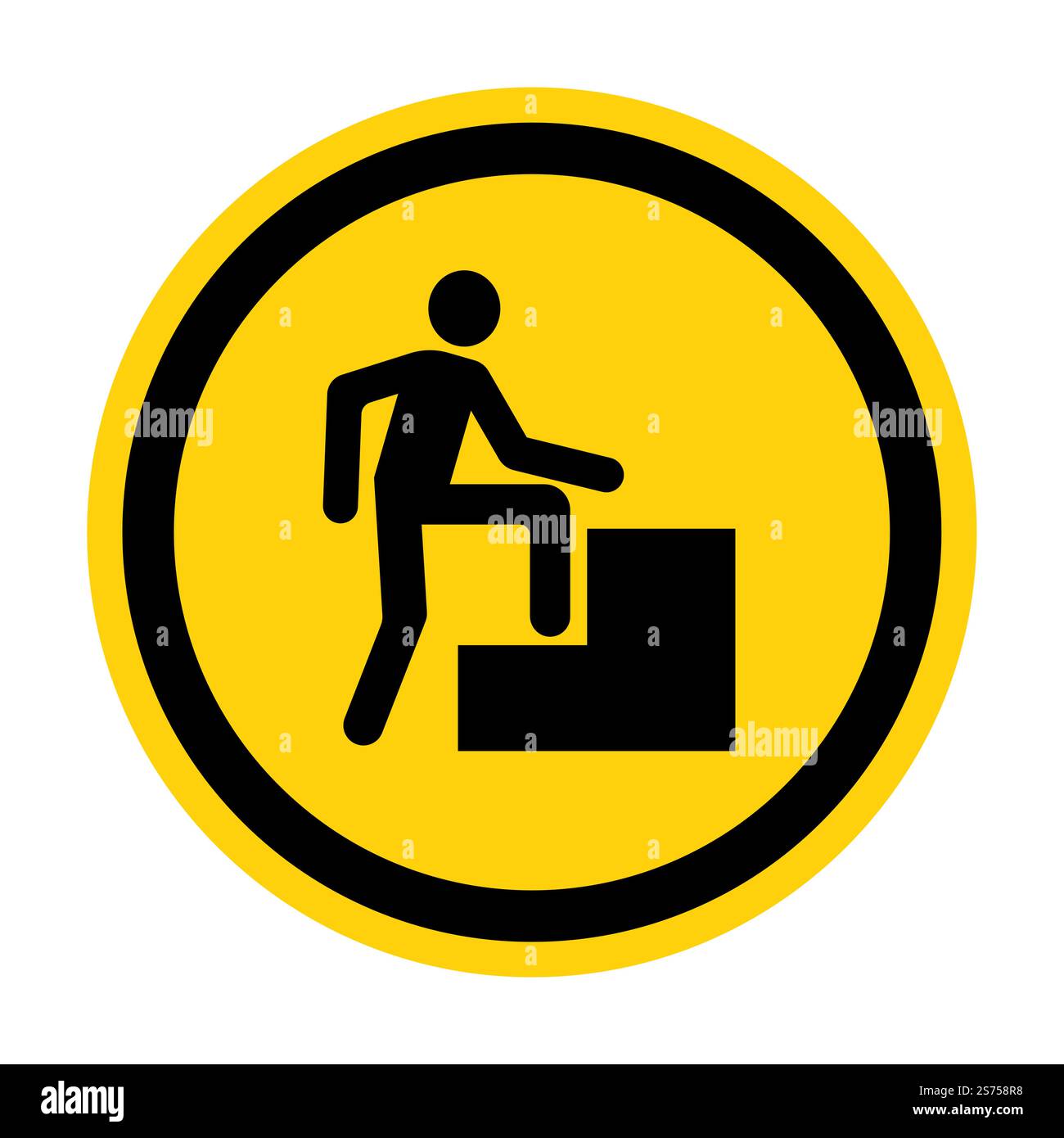 Caution Step Up Sign On White Background Stock Vector Image & Art - Alamy