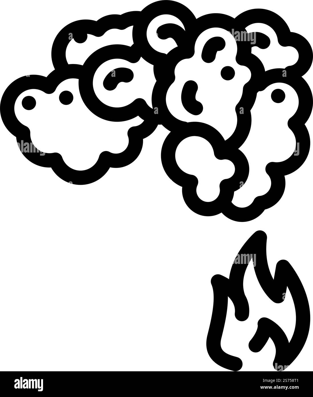 smoke fire line icon vector. smoke fire sign. isolated contour symbol ...