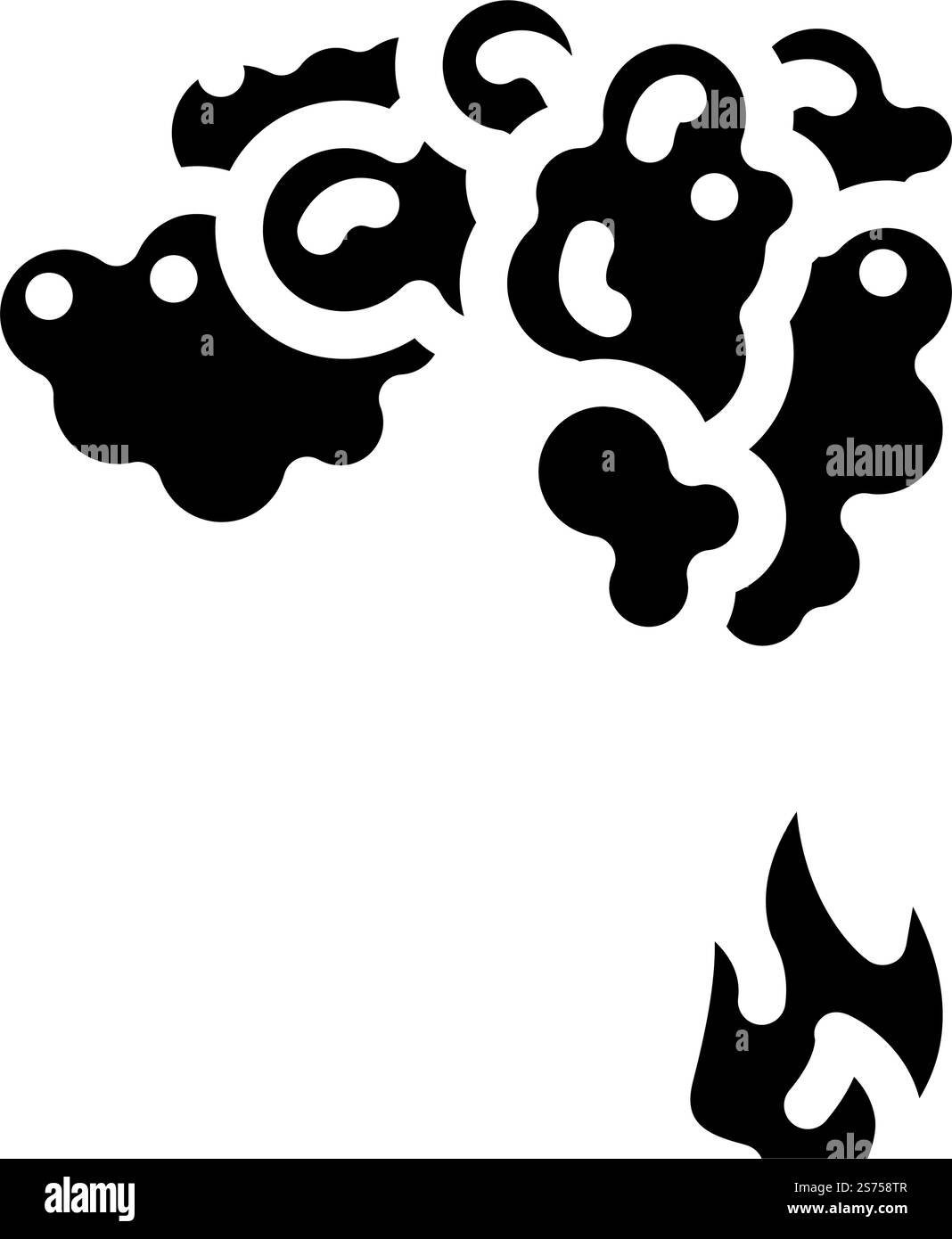 smoke fire glyph icon vector. smoke fire sign. isolated symbol ...