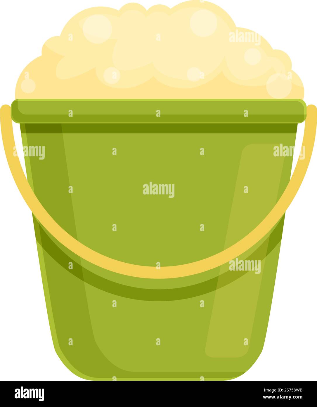 Wash bucket icon cartoon vector. Brush tool. Cleaning equipment. Wash ...