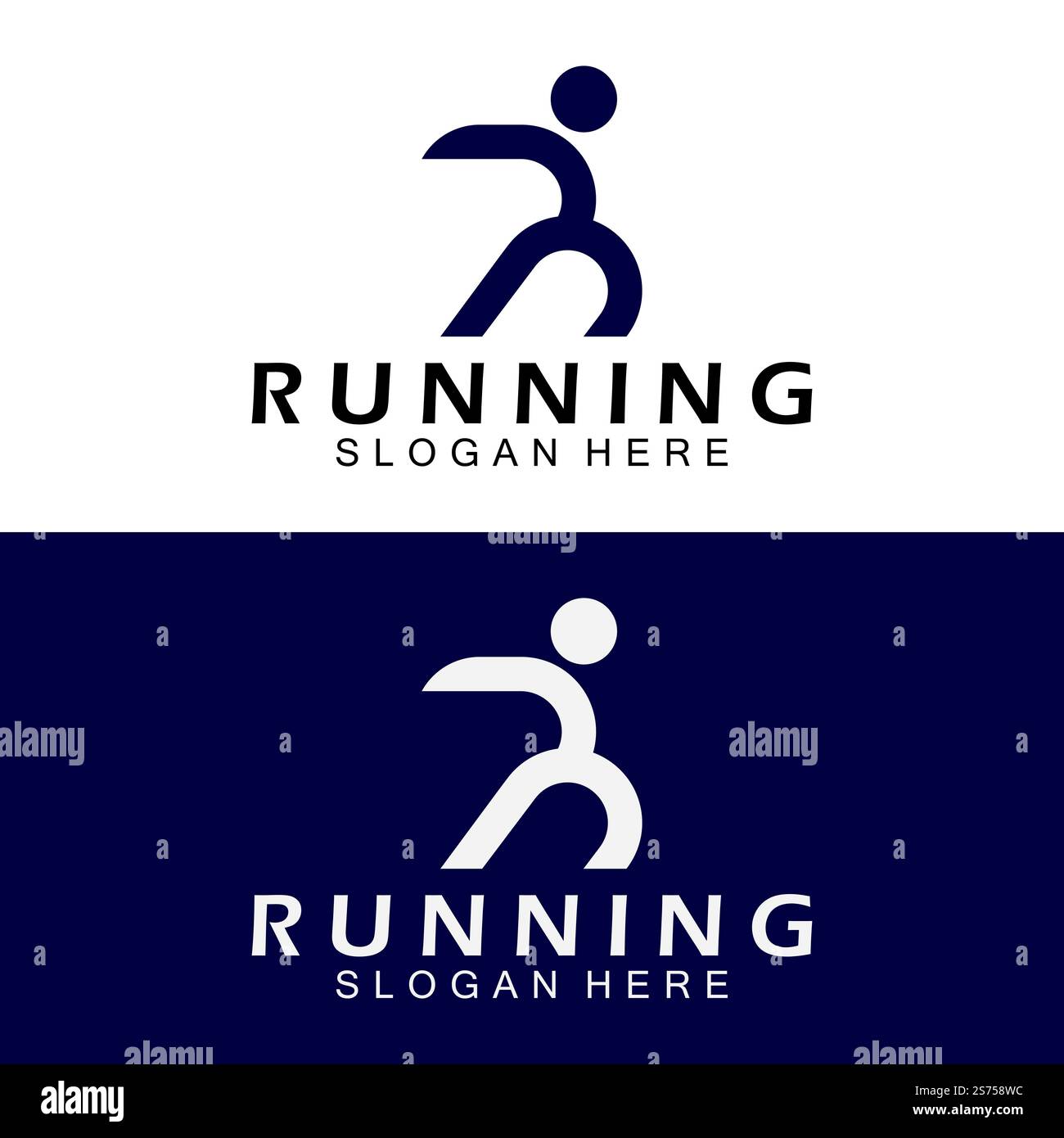 Letter R for running logo design combination letter R and people Stock ...