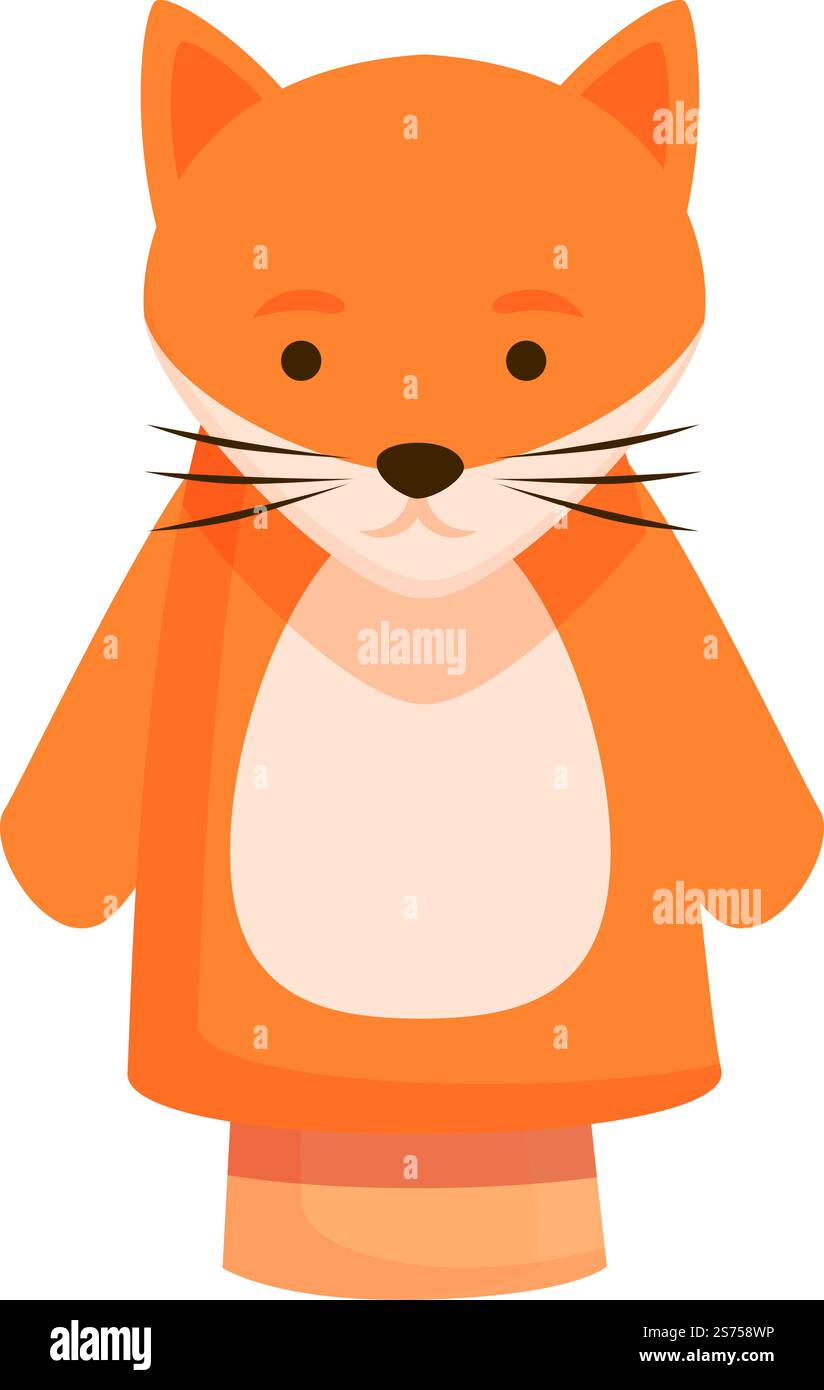Fox puppet icon cartoon vector. Child show. Doll animal. Fox puppet ...