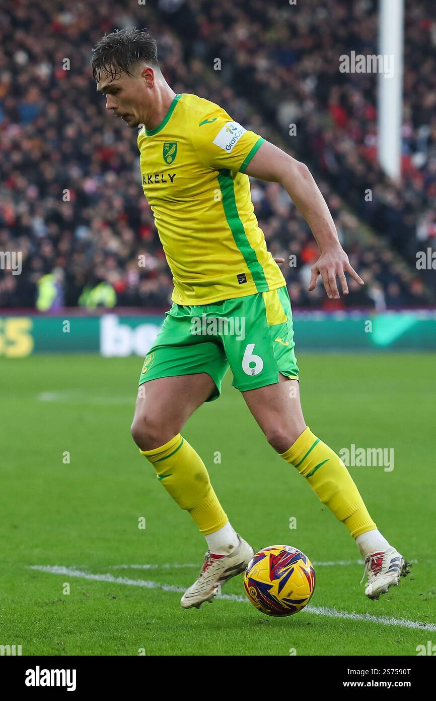 Sheffield, UK. 18th Jan, 2025. Callum Doyle Of Norwich City in action ...