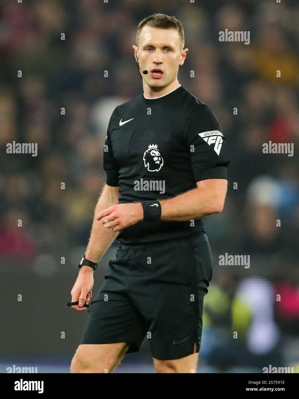 London, UK. 18th Jan, 2025. Referee Thomas Bramall looks on during the ...