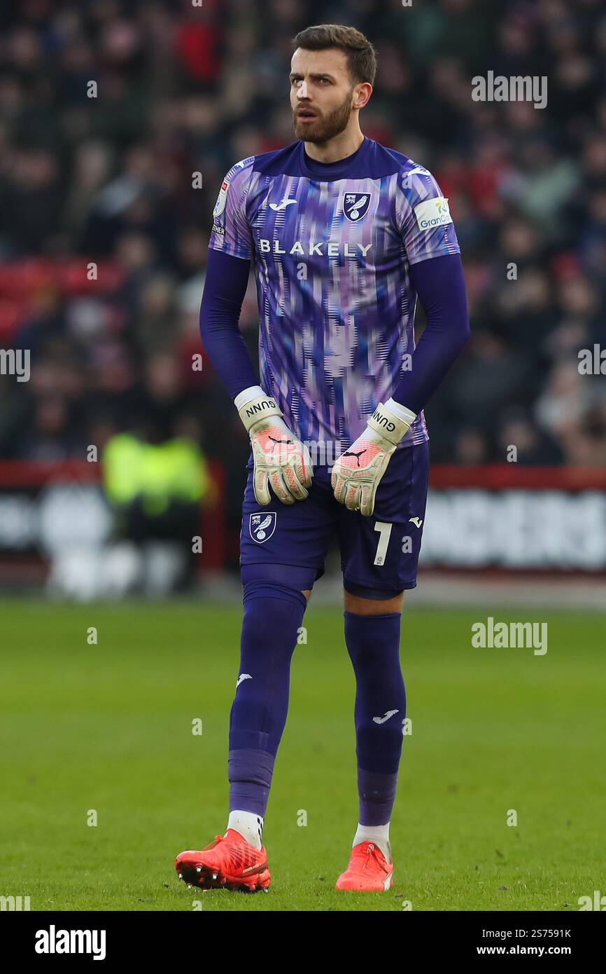 Sheffield, UK. 18th Jan, 2025. Angus Gunn Of Norwich City during the ...
