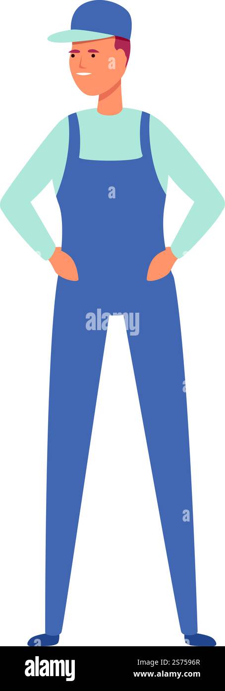 Smiling gas worker icon cartoon vector. Engineer industry. Oil factory ...