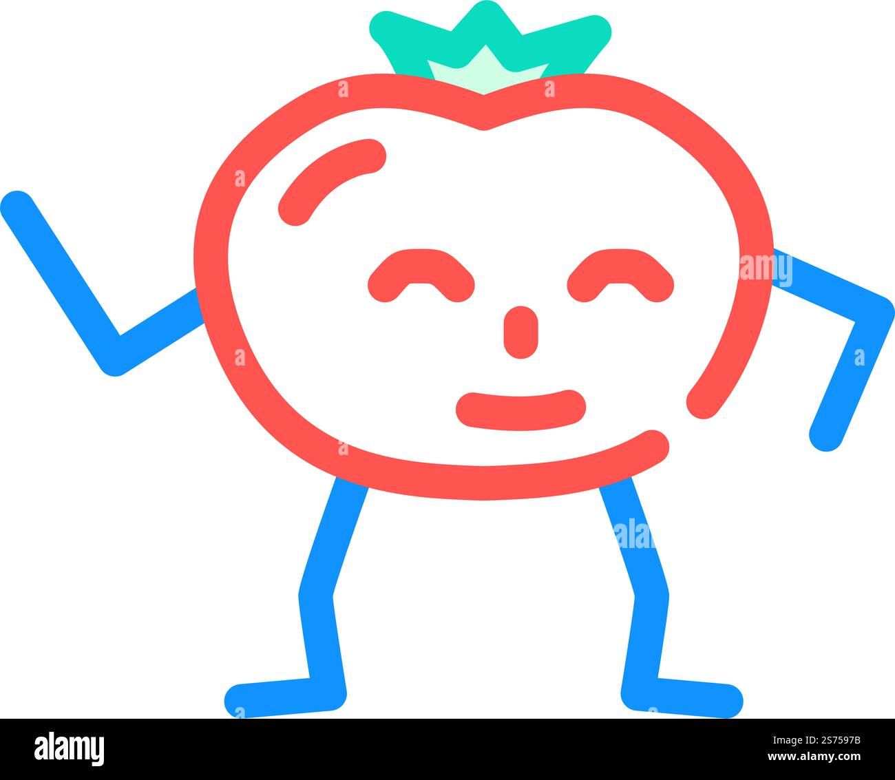 tomato character color icon vector. tomato character sign. isolated ...