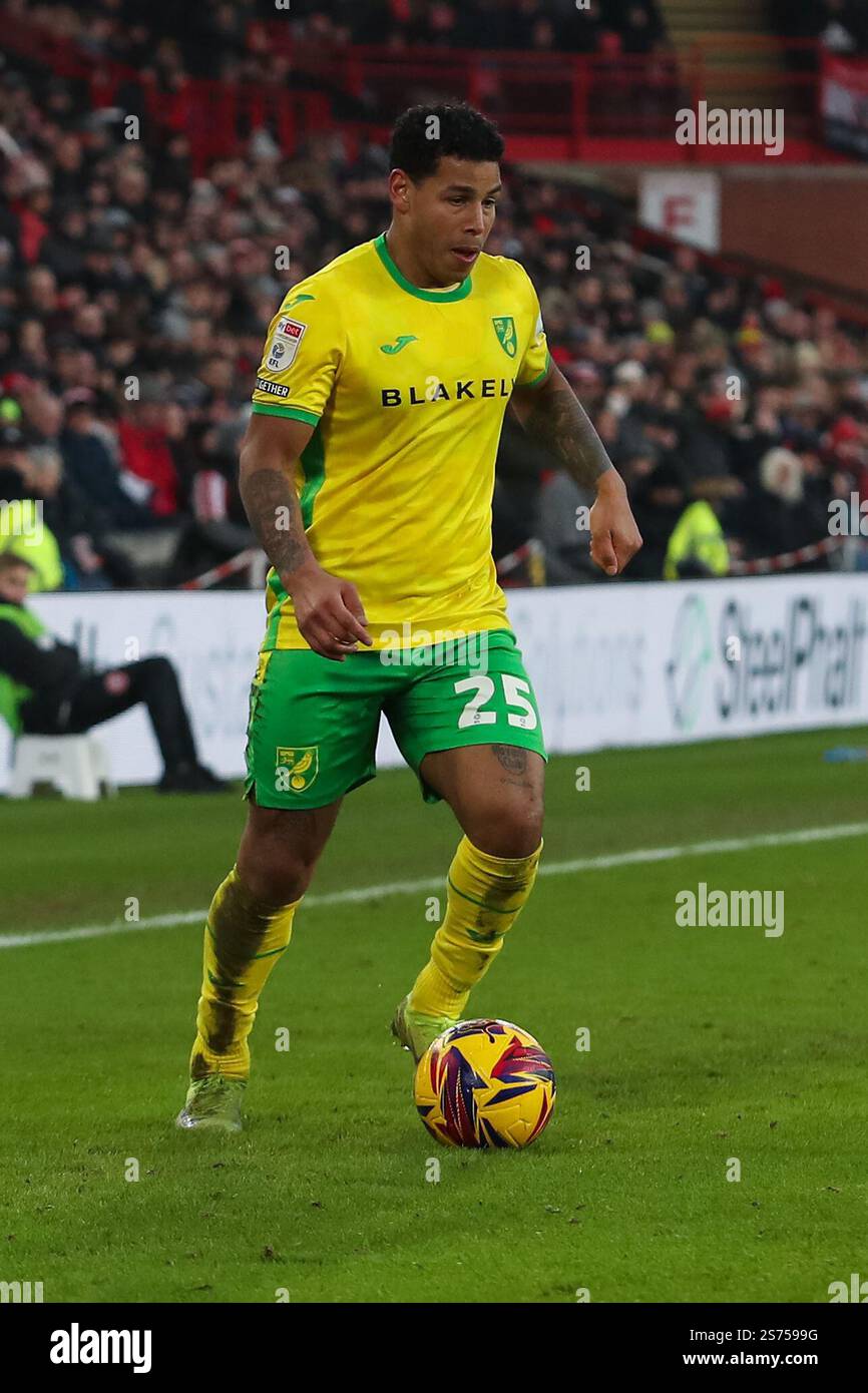 Sheffield, UK. 18th Jan, 2025. Onel Hernández Of Norwich City in action ...