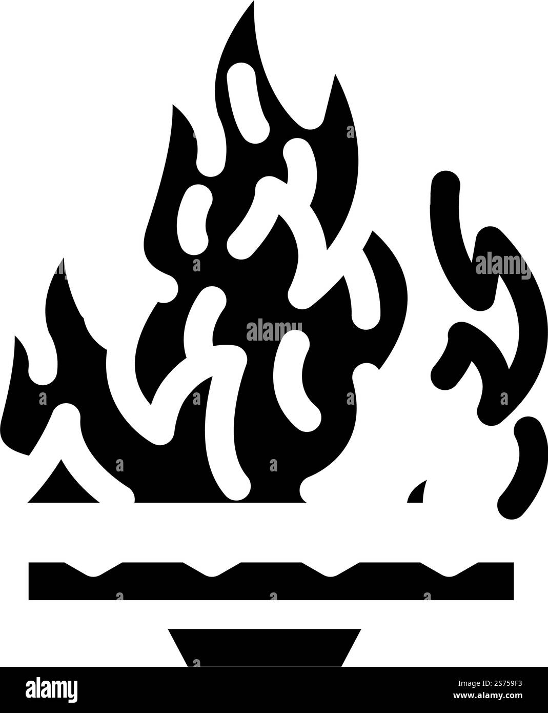 burn fire glyph icon vector. burn fire sign. isolated symbol ...